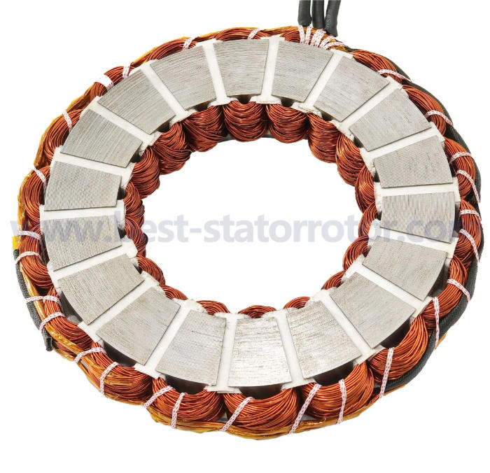 Axial flux motor stator core winding wire